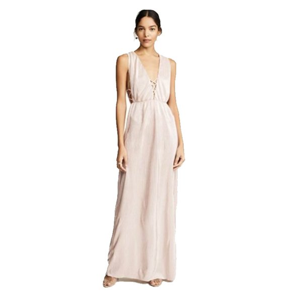 Wayf | Dresses | Wayf Metallic Silver Maxi Dress L | Poshmark